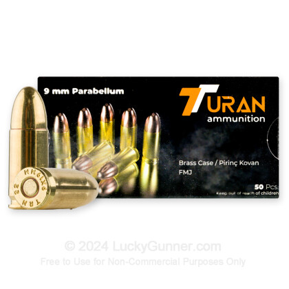 Cheap 9mm Ammo For Sale - 124 Grain FMJ Ammunition in Stock by Turan ...