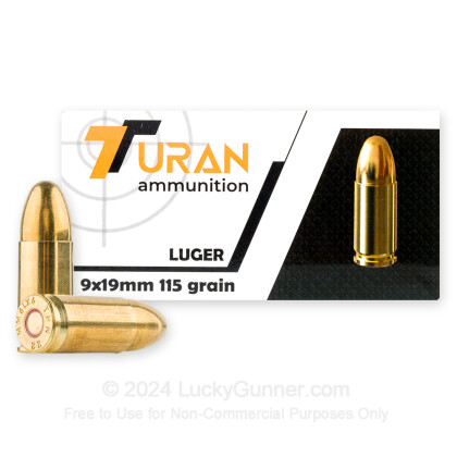 Turan Range 9mm Ammo For Sale - 115 Grain FMJ - 1000 Rounds