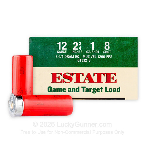 Bulk 12 Gauge Ammo - 2-3/4" Lead Shot shells - 1 oz - #8 - Estate - 250 ...