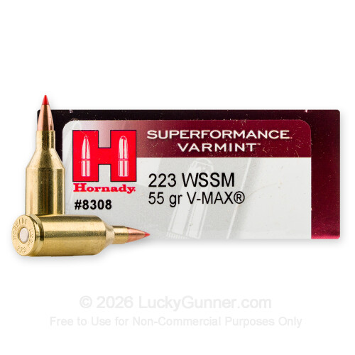 Hornady Superformance Varmint 223 WSSM Ammo For Sale - 55 Grain V-MAX ...