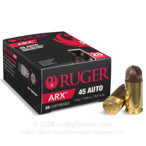 Premium 45 ACP Ammo For Sale Online - Polycase Ruger 114 Grain ARX - 20 ...