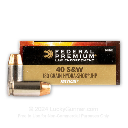Premium 40 cal Ammo For Sale - 180 gr Hydra Shok JHP Federal 40 S&W ...