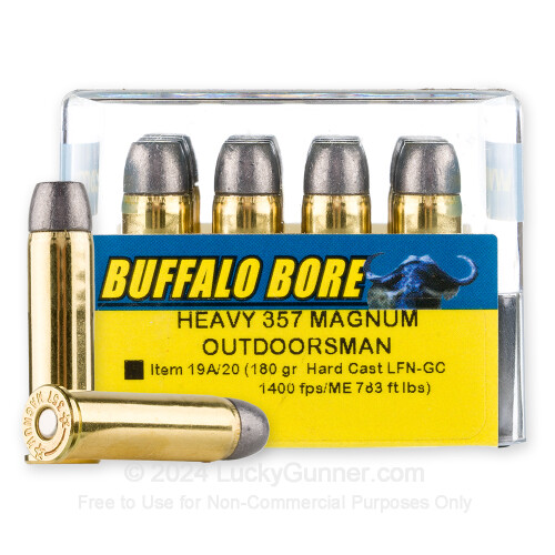 Premium 357 Magnum Ammo For Sale - 180 Grain Hard Cast LFN-GC ...