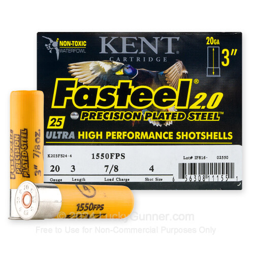 Premium 20 Gauge Ammo For Sale - 3” 7/8oz. #4 Steel Shot Ammunition in ...