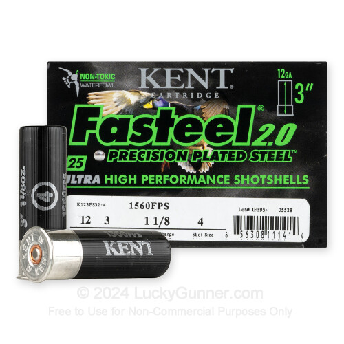 Premium 12 Gauge Ammo For Sale - 3” 1-1/8oz. #4 Steel Shot Ammunition ...