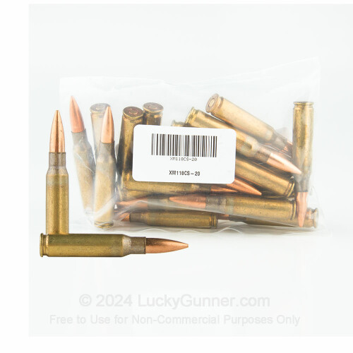 Premium 7.62x51mm NATO M118 LR Ammo For Sale - 175 Grain OTM Ammunition ...