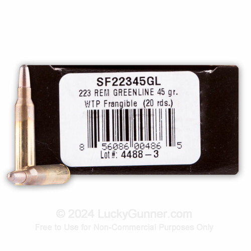 Premium 223 Rem Ammo For Sale - 45 Grain Frangible Ammunition in Stock ...