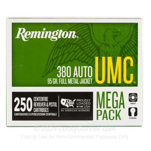 380 Auto Ammo In Stock - 95 gr MC - 380 ACP Ammunition by Remington UMC ...