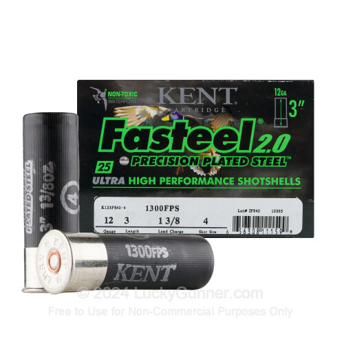 Premium 12 Gauge Ammo For Sale - 3” 1-3/8oz. #4 Steel Shot Ammunition ...