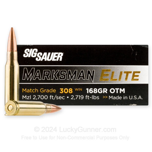 Premium 308 Ammo For Sale - 168 Grain OTM Ammunition in Stock by SIG ...