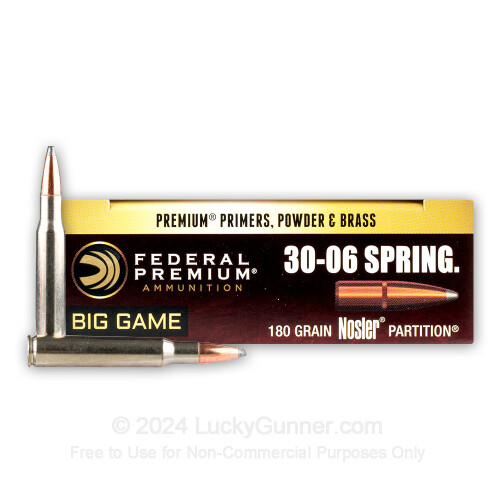 Premium 30-06 Ammo For Sale - 180 Grain Nosler Partition - Ammunition ...