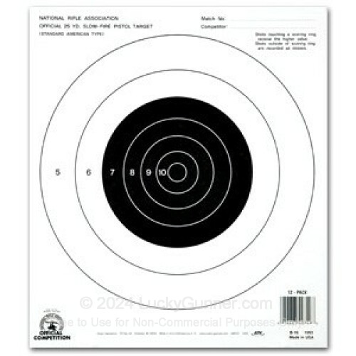 Champion Targets For Sale - 25 Yard NRA Slow Fire Pistol Targets - 12 Pack