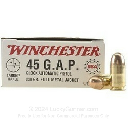 45 GAP Ammo For Sale - 230 gr FMJ - Winchester USA Ammunition Online