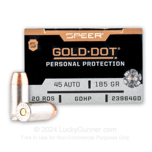 45 ACP Defense Ammo In Stock - 185 gr JHP - 45 ACP Ammunition by Speer ...