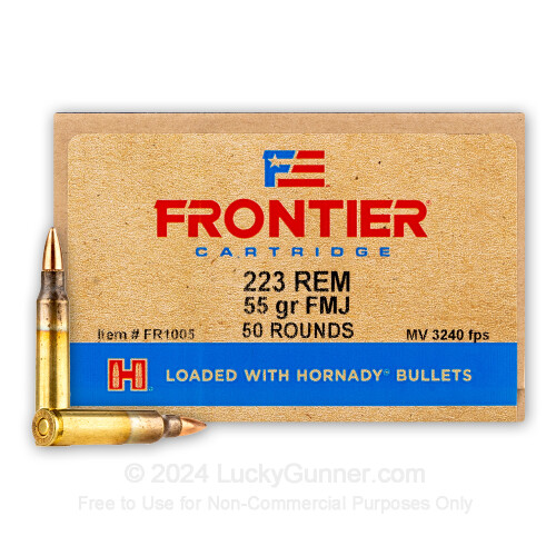 Hornady Frontier 223 Rem Ammo For Sale - 55gr FMJ - 500rds
