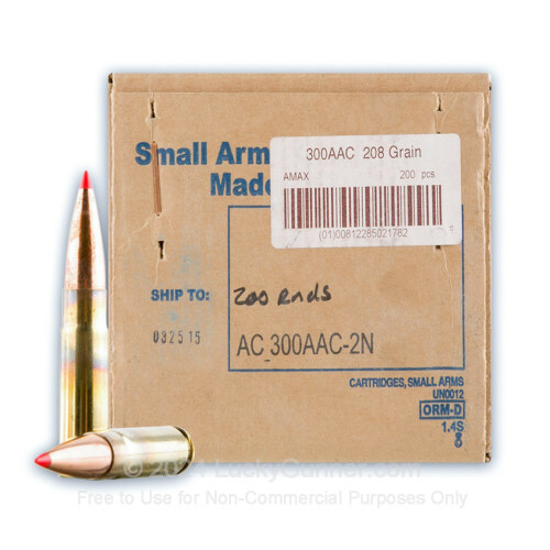 Bulk 300 AAC Blackout Ammo For Sale - 208 Grain A-MAX Ammunition in ...