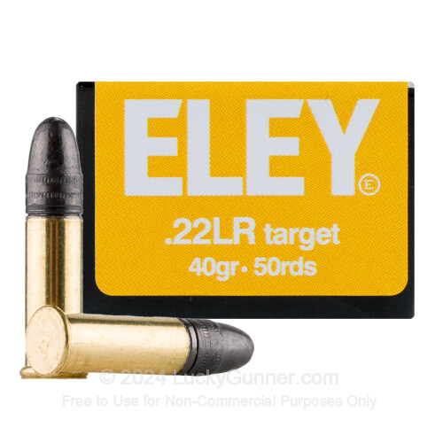 Competition Target 22 LR Ammo For Sale - 40 gr Solid Ammunition by Eley ...