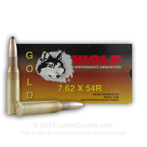 7.62x54r Ammo For Sale | 180 gr SP Ammunition In Stock by Wolf Gold ...