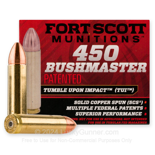 Premium 450 Bushmaster Ammo For Sale - 250 Grain Tumble Upon Impact ...