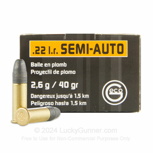 22 LR Ammo - GECO Semi-Auto 40 Grain LRN - 50 Rounds