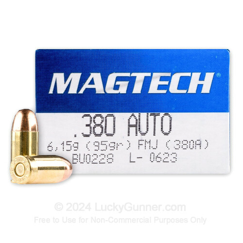 380 Auto Ammo In Stock - 95 gr FMJ - 380 ACP Ammunition by Magtech For ...