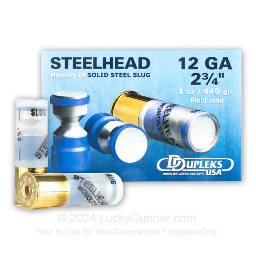 Premium 12 Gauge Ammo For Sale - 2-3/4” 1oz. Solid Steel Slug ...