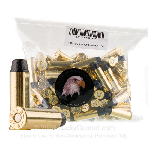Bulk 44 Magnum Colt Ammo For Sale - 240 Grain RNFP Total Polymer Jacket ...