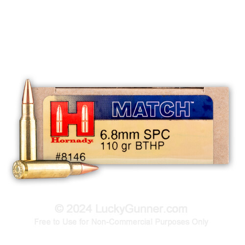 6.8 Special Purpose Cartridge Ammo In Stock - 110 gr BTHP- Hornady 6.8 ...