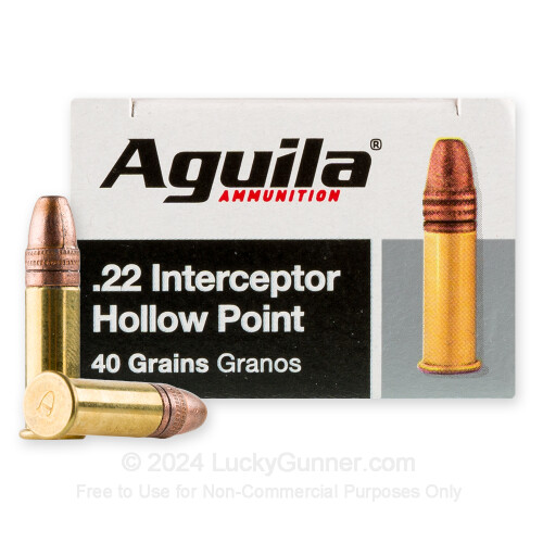 Cheap 22 LR Ammo For Sale - 40 gr CPHP - Aguila Interceptor Ammunition ...