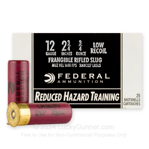 Premium 12 Gauge Ammo For Sale - 2-3/4” 3/4oz. Frangible Rifled Slug ...