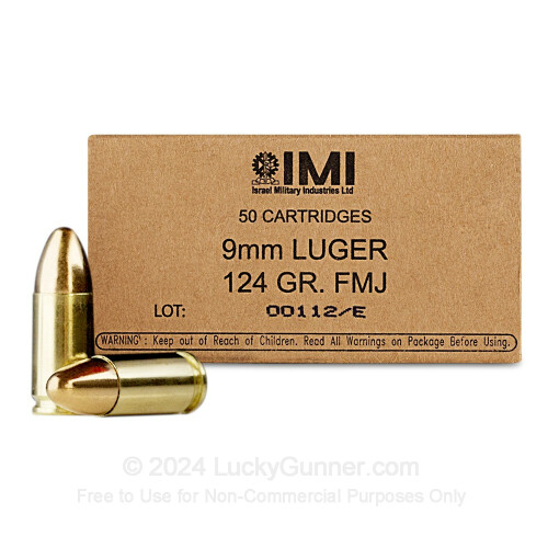 Cheap 9mm Ammo For Sale - 124 Grain 9mm Ammunition in Stock by IMI - 50 ...