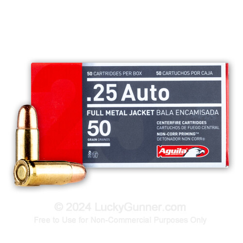 Bulk 25 ACP - 50 gr FMJ - Aguila - 1000 Rounds