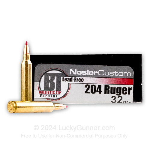 Premium 204 Ruger Ammo For Sale - 32 Grain Lead-Free Ballistic Tip ...