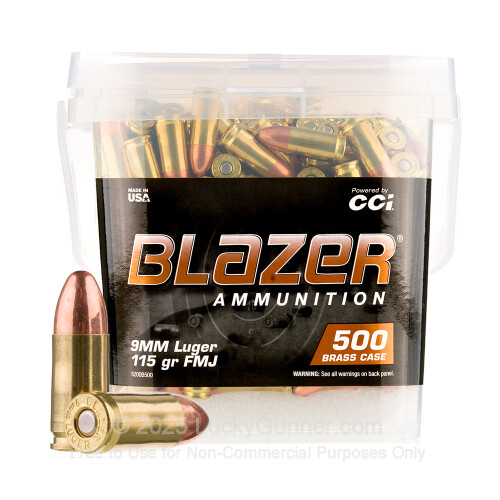 Bulk 9mm Ammo For Sale - 115 Grain FMJ Ammunition in Stock by Blazer ...