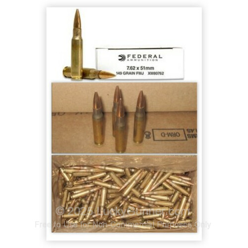 Federal Lake City 308 XM80 149 grain FMJ